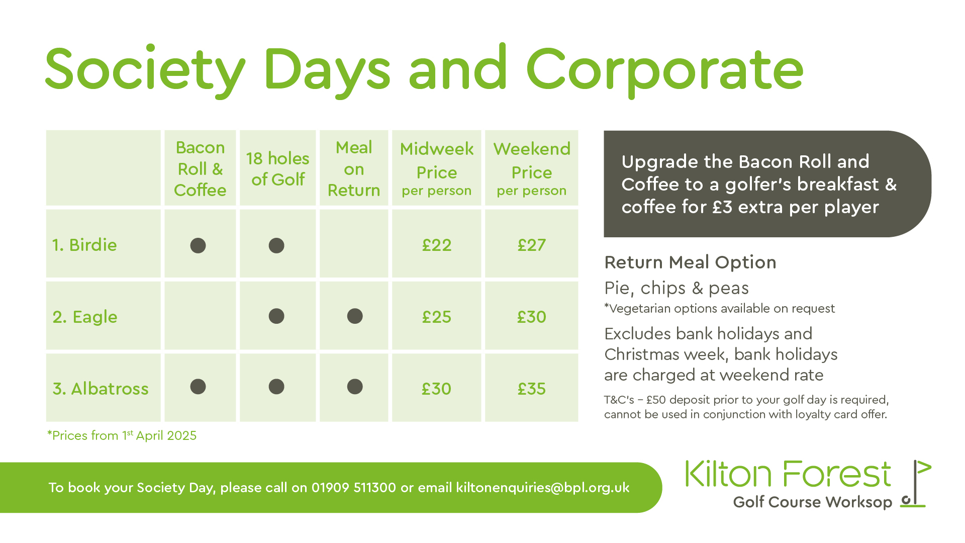 Society Golf Days - Kilton Forest Golf Course - BPL Golf